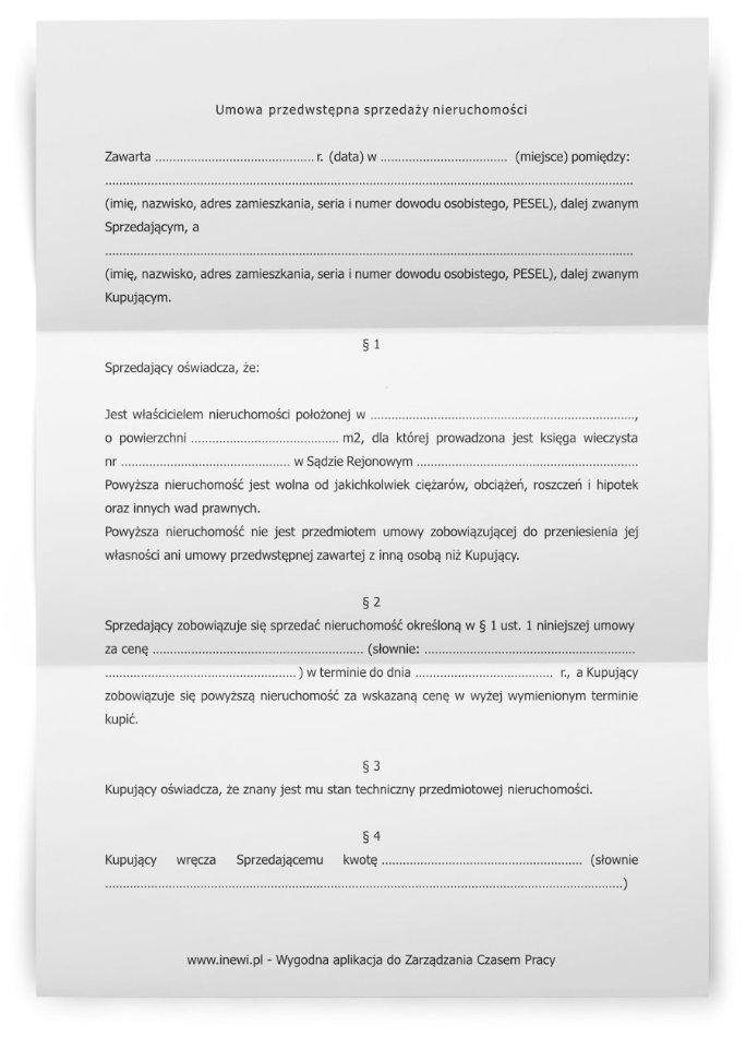 Umowa Przedwst pna Sprzeda y Pobierz Darmowy Wz r Z Om wieniem InEwi Umowa Przedwst pna Sprzeda y Pobierz Darmowy Wz r Z Om wieniem InEwi