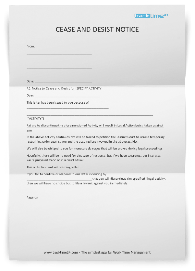 Cease And Desist Letter Sample Template Free Download Word Unrubble